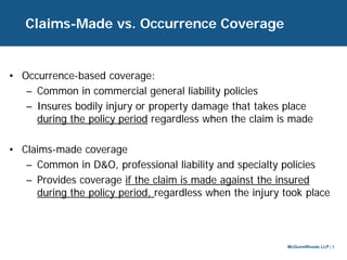 Avoiding the Minefields of Claims-Made Insurance Policies | PDF | Motor ...