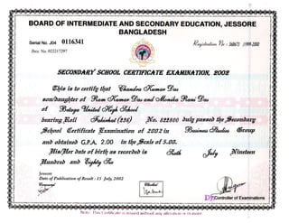 ssc certificate copy | PDF