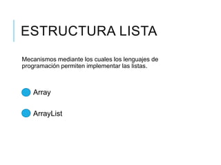 Presentacion de Listas, Pilas y Colas | PPTX