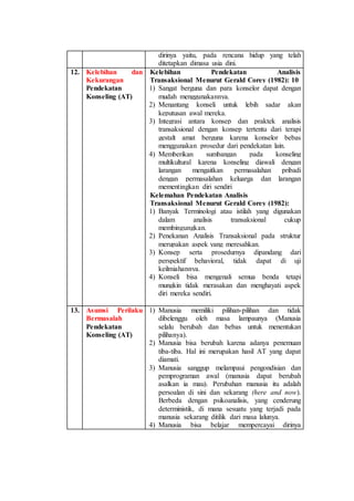 TABEL TEORI PENDEKATAN KONSELING DALAM BK | DOCX