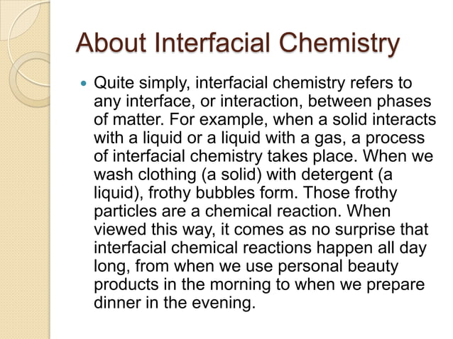 Rina Tannenbaum-Interfacial Chemistry | PPTX | Chemistry | Science