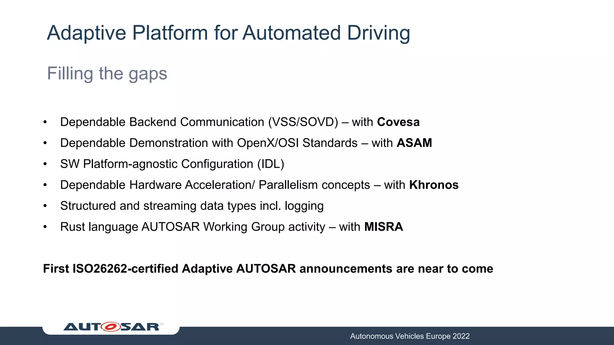 PROGRESS OF AUTOSAR STANDARDS FOR FUTURE INTELLIGENT VEHICLES | PPTX