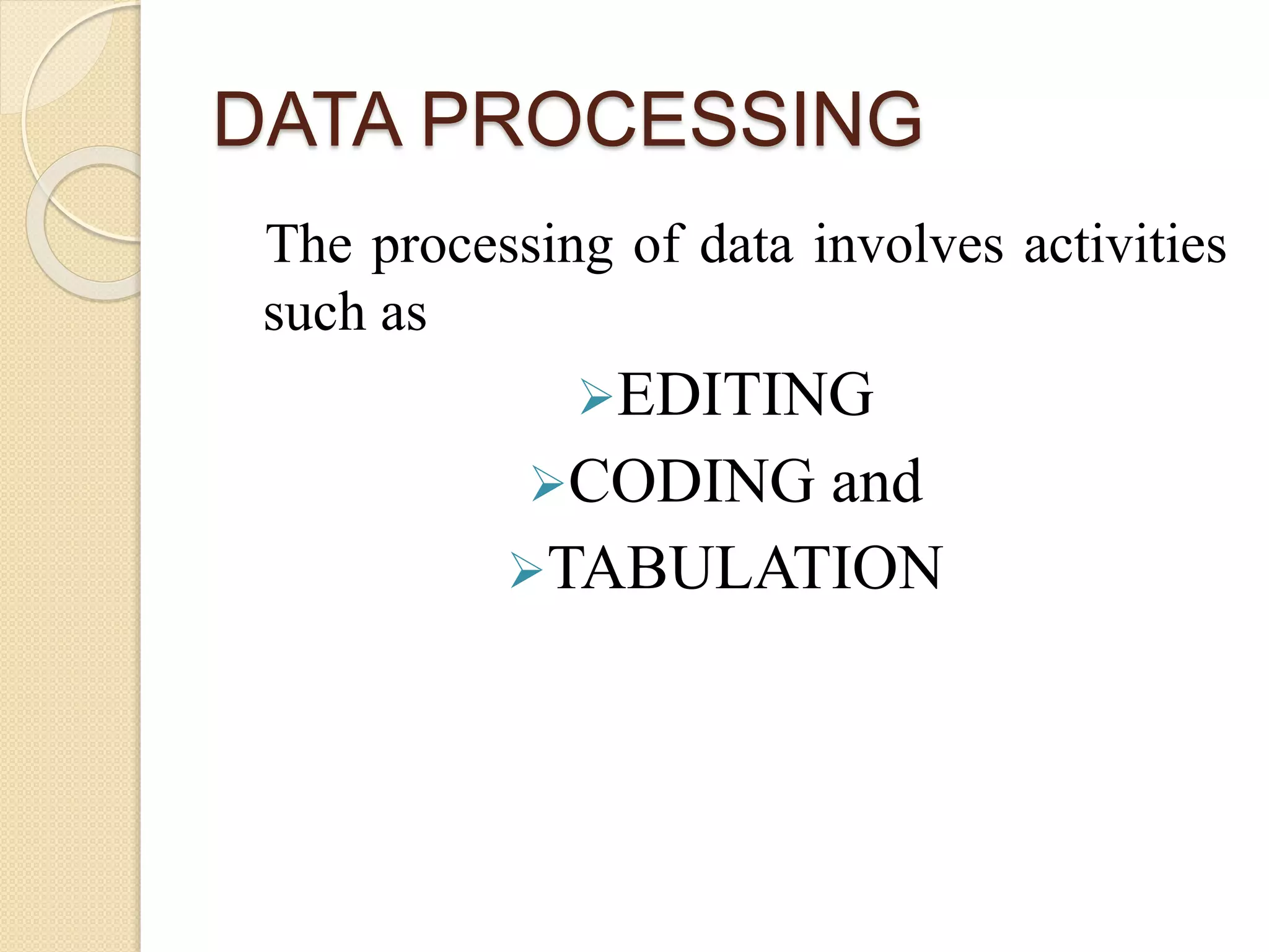 research methodology data processing EDITING | PPT
