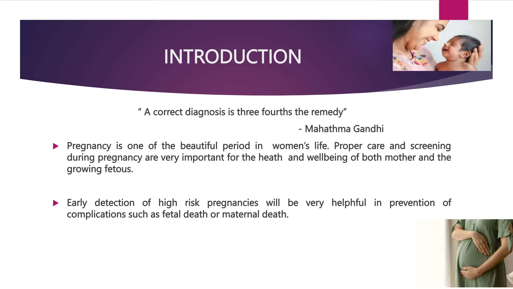Newer modalities in screening and diagnosis of high risk pregnancies | PPTX