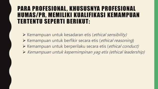 Etika Profesi Public Relation | PPT