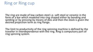 Ring and traveller of ring frame | PPTX