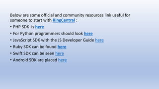 Ring central sdk | PPT