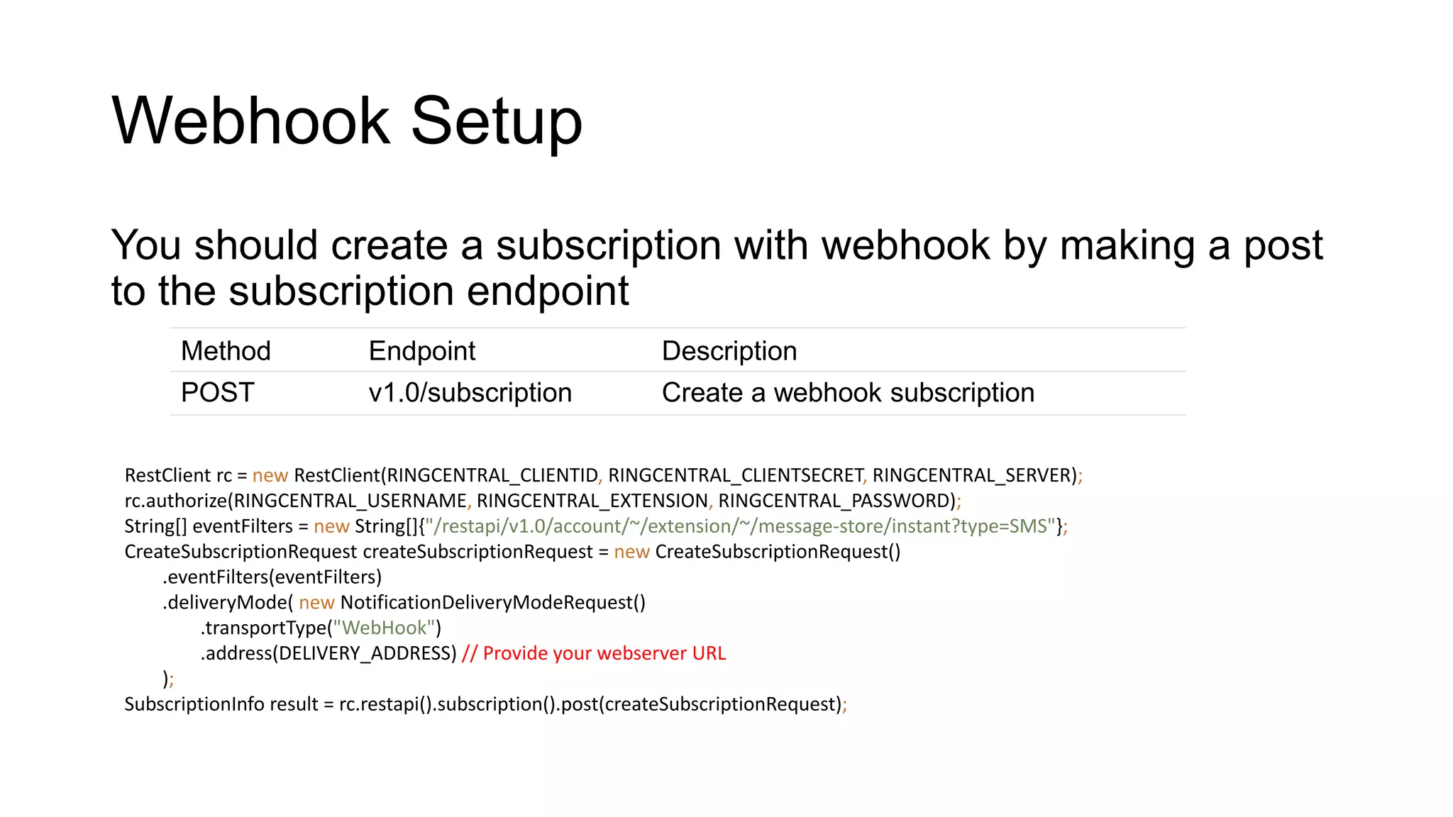 Ring central webhook | PPTX | Internet | Computing