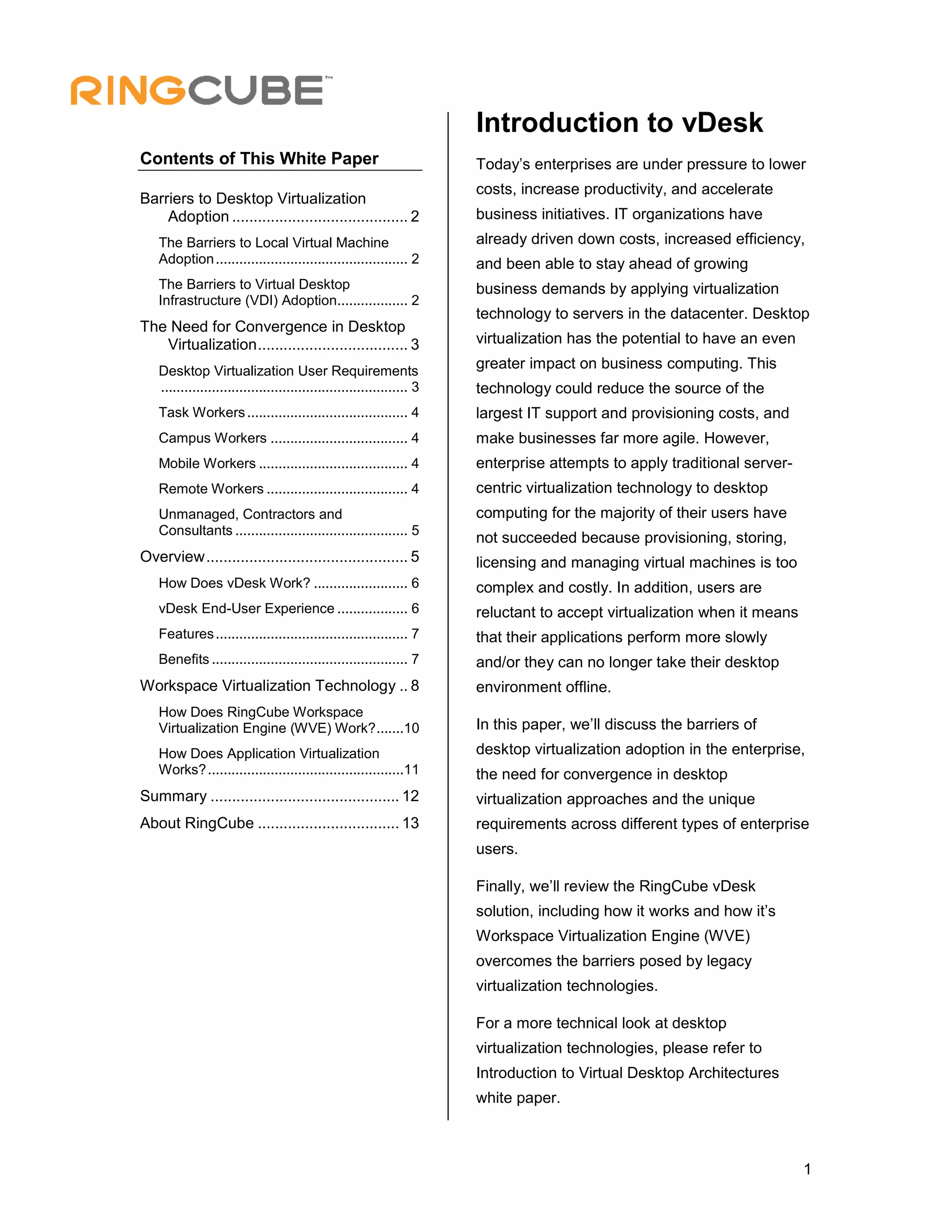 vDesk: Introduction to Desktop Virtualization | PDF