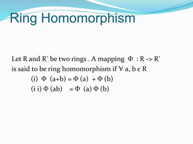 Ring homomorphism | PPTX