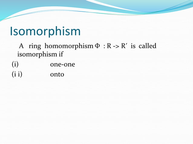 Ring homomorphism | PPTX