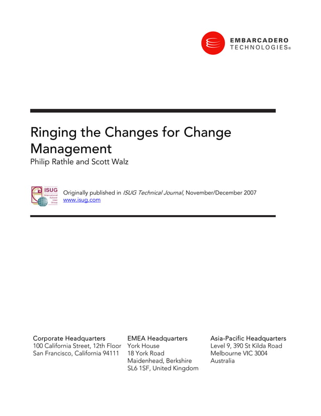 Ringing the Changes for Change Management | PDF
