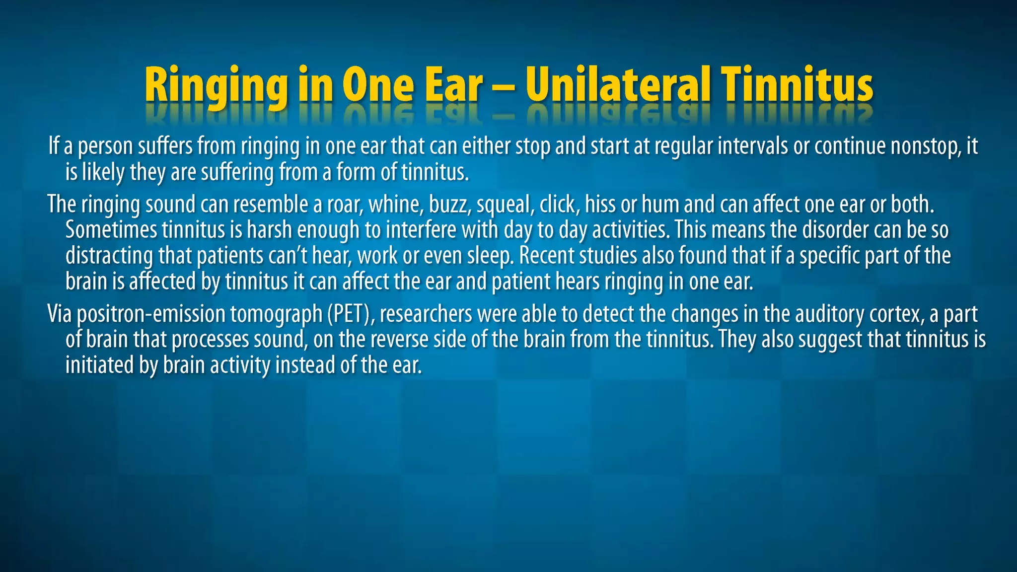 Ringing in One Ear | PPT