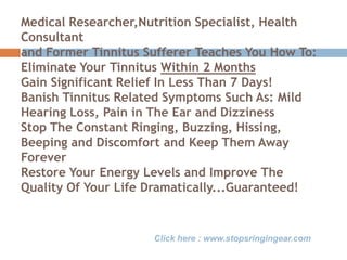 Ringing in your ears | PPT
