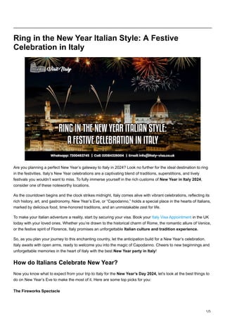 Happy New Year! Italian Style: Explore the magic of Christmas in Italy ...