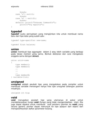 Ringkasan 32 keyword_dalam_c | PDF
