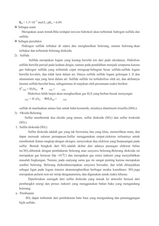 Ringkasan anorganik untuk uas | PDF