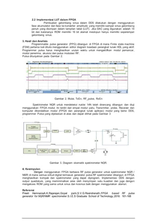 Ringkasan artikel fpga based rf pulse generator for nqr | PDF