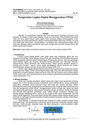 Ringkasan artikel pengenalan logika digital menggunakan fpga | PDF