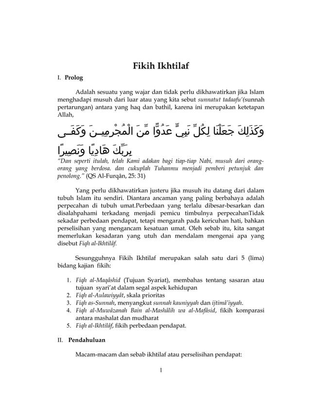 Ringkasan buku fiqh ikhtilaf (fikih perbedaan pendapat) dr yusuf ...