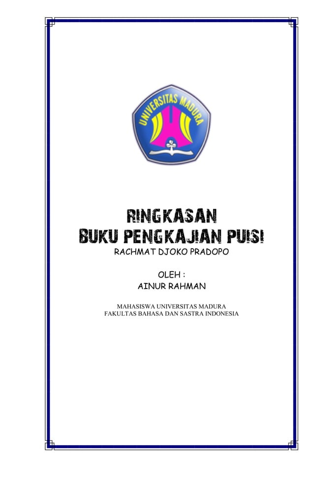 Ringkasan buku pengkajian puisi (RACHMAT DJOKO PRADOPO) | PDF