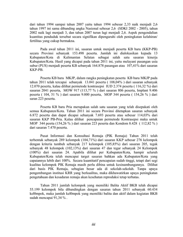 Executive Summary LAKIP BKKBN 2011 | PDF