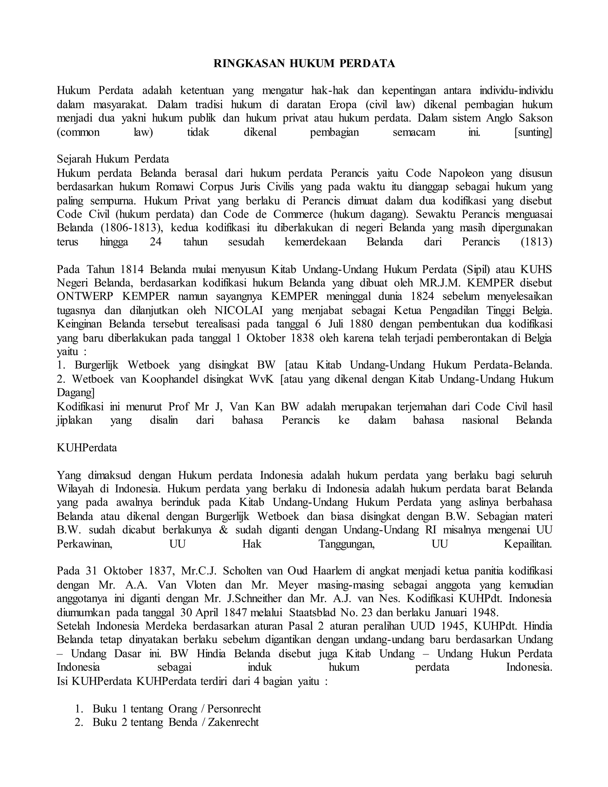 HUKUM PERDATA INDONESIA | PDF