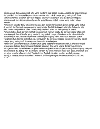 Ringkasan ilmu tauhid | PDF