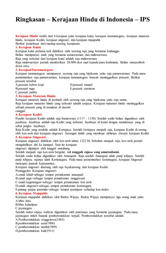 Ringkasan kerajaan | PDF