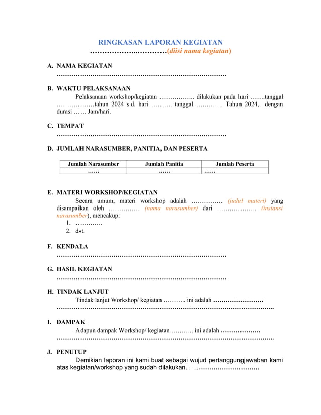 RINGKASAN LAPORAN KEGIATAN TAHUNAN SEKOLAH | PDF