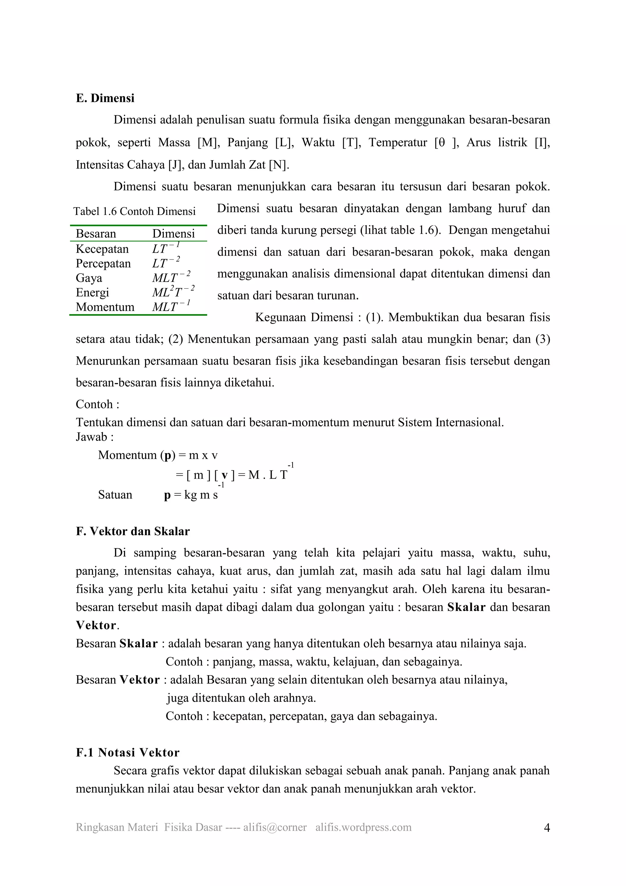 Ringkasan materi fisika_dasar | PDF
