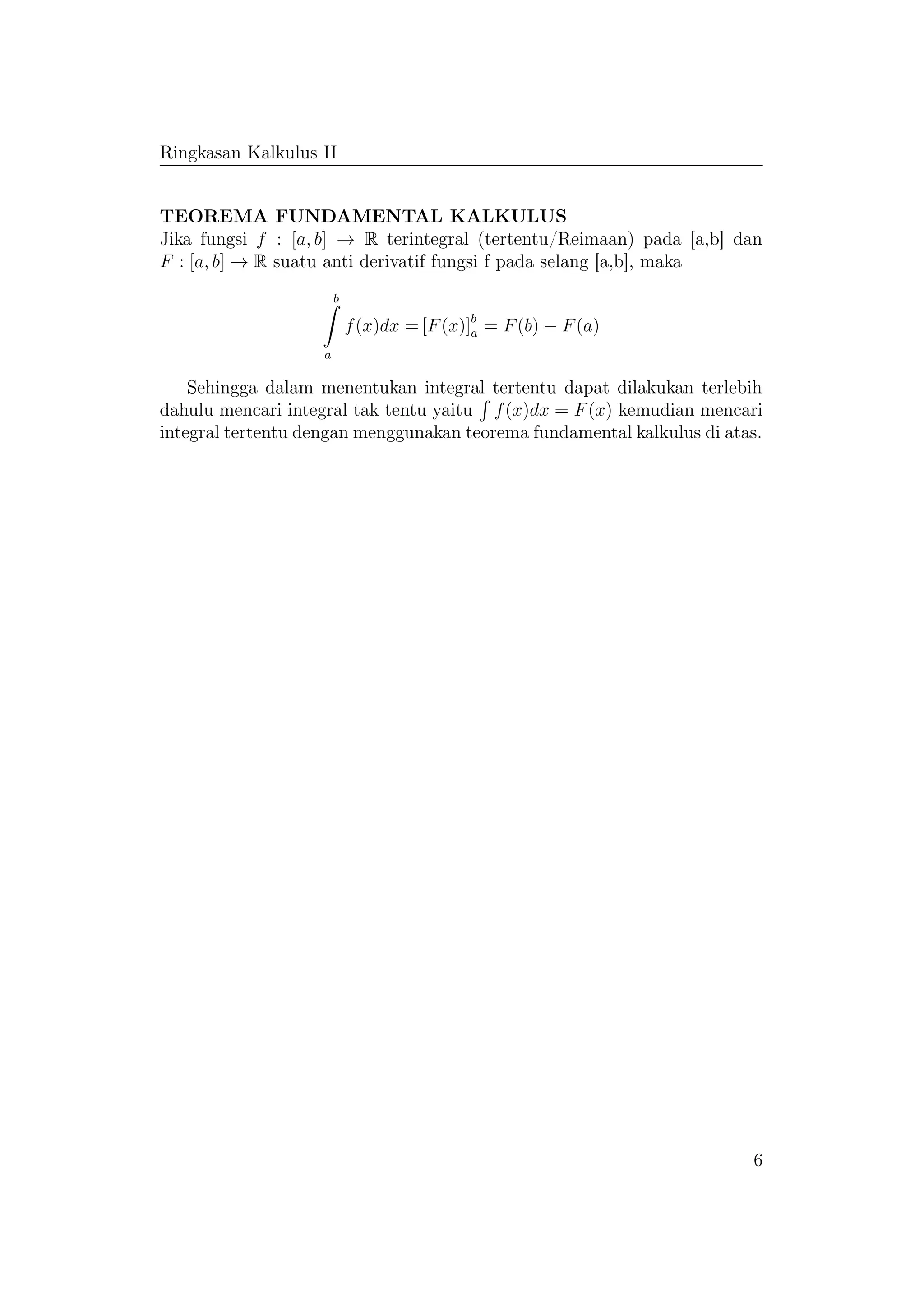 Ringkasan materi Integral | PDF