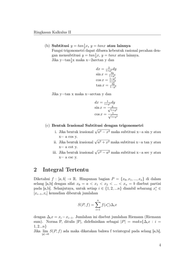 Ringkasan materi Integral | PDF