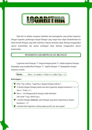 Ringkasan materi logaritma | DOCX