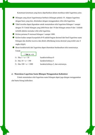 Ringkasan materi logaritma | DOCX