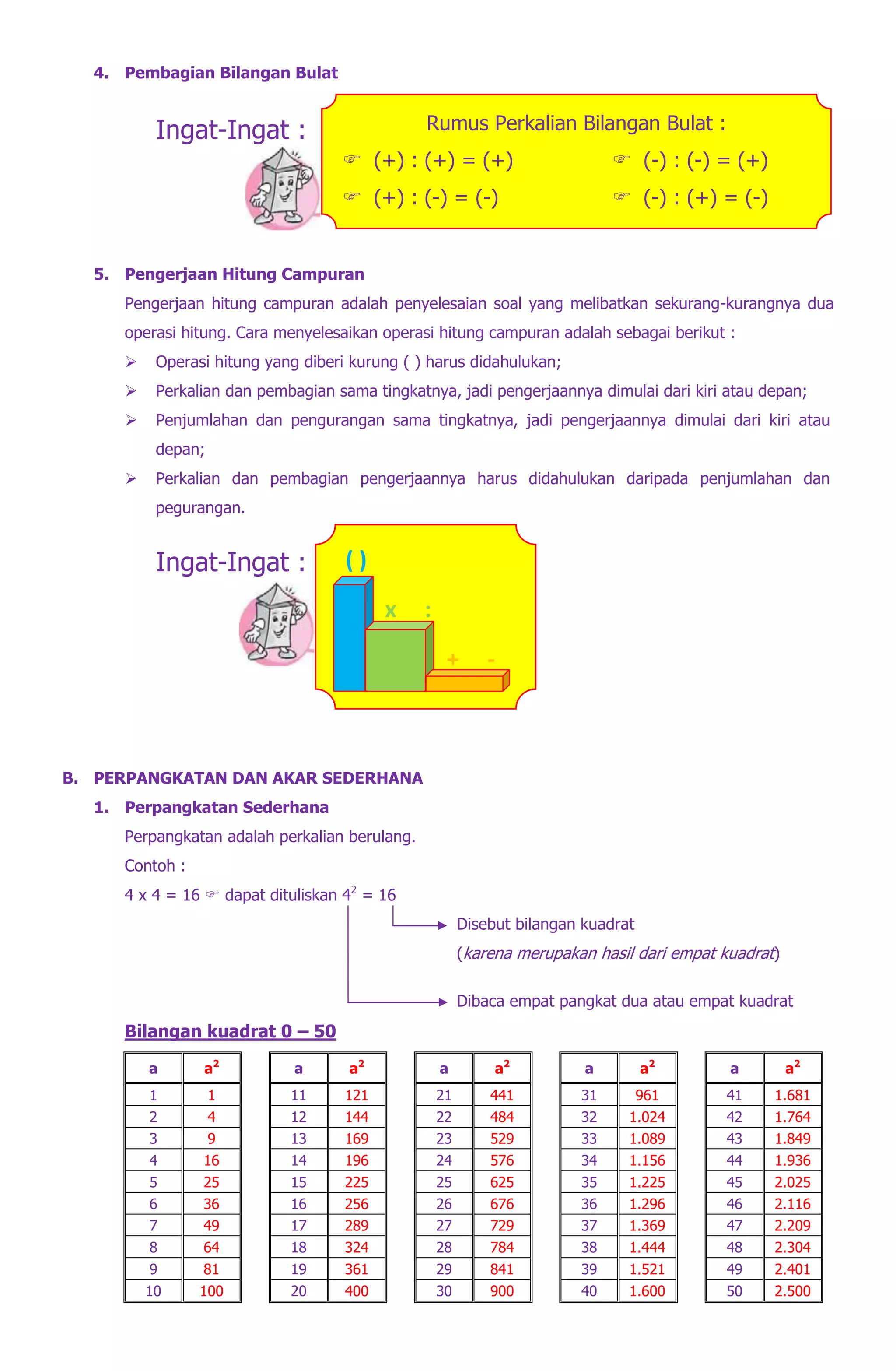 Ringkasan materi operasi hitung bilbul kelas 5 | PDF