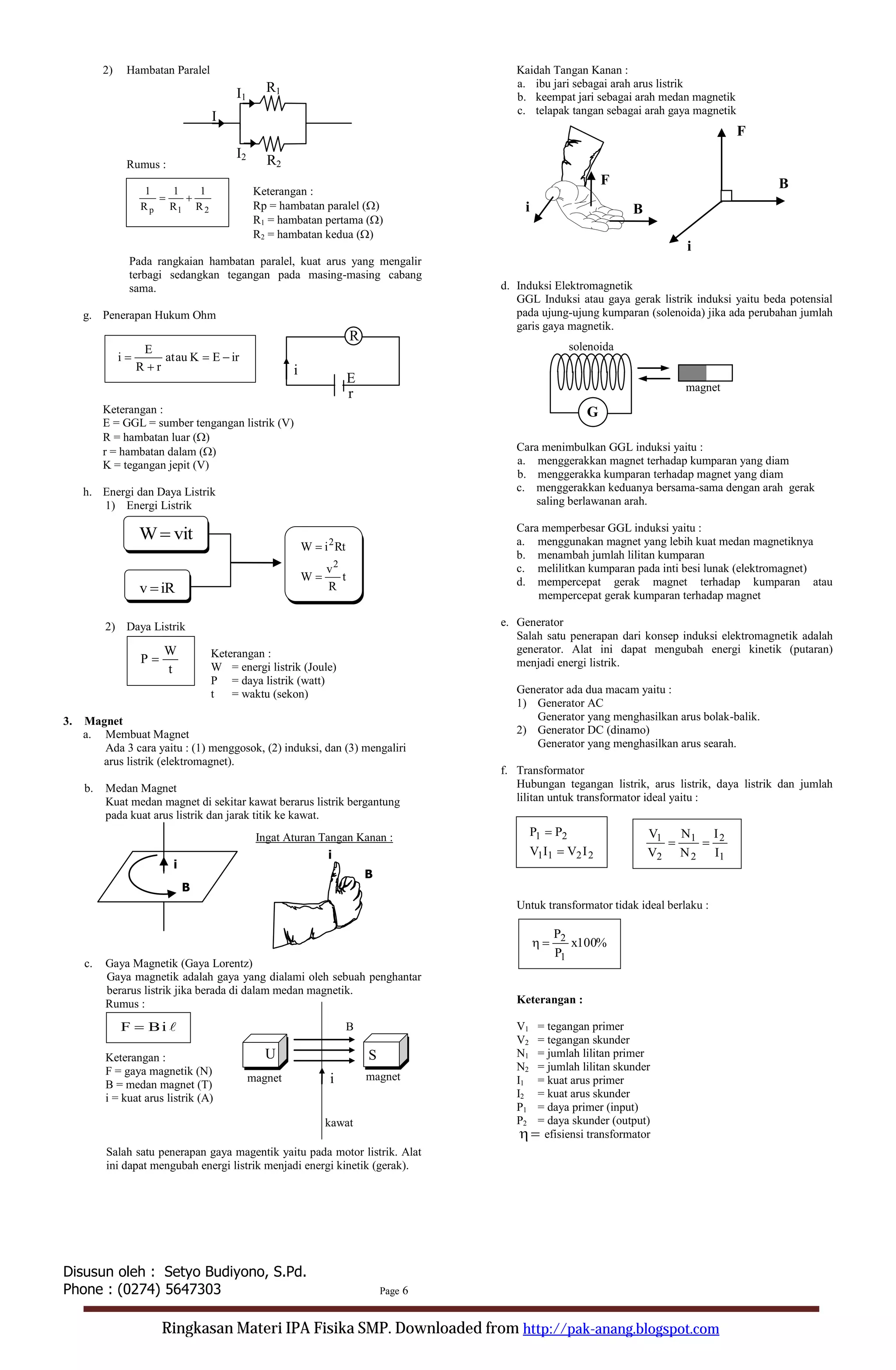 Ringkasan materi un ipa fisika smp | PDF
