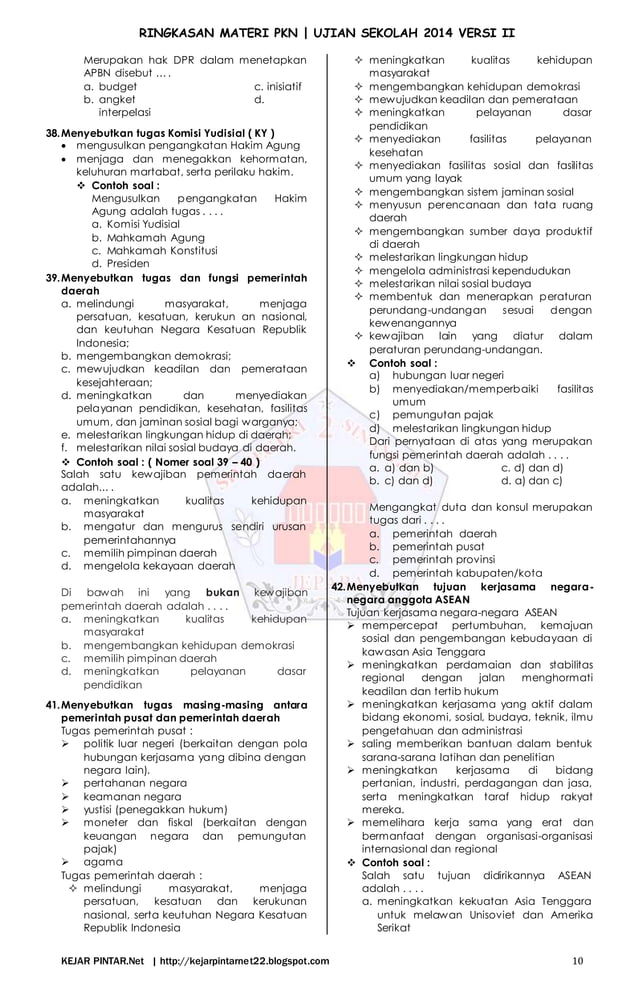 Ringkasan materi us pkn 2 | PDF
