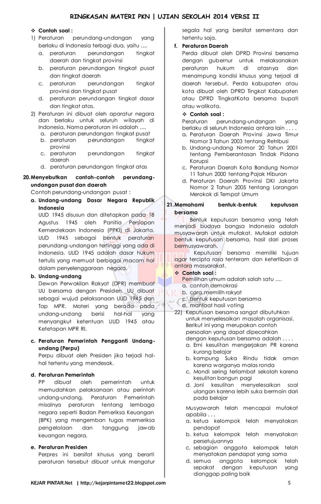 Ringkasan materi us pkn 2 | PDF