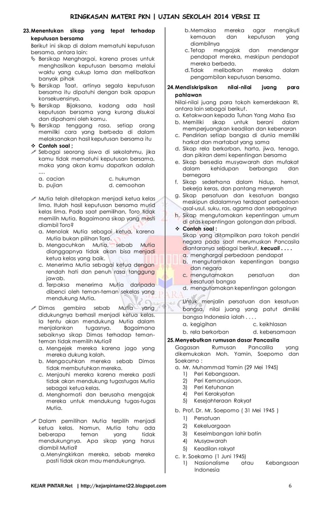 Ringkasan materi us pkn 2 | PDF