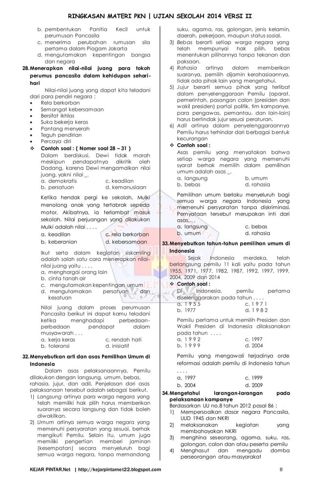 Ringkasan materi us pkn 2 | PDF