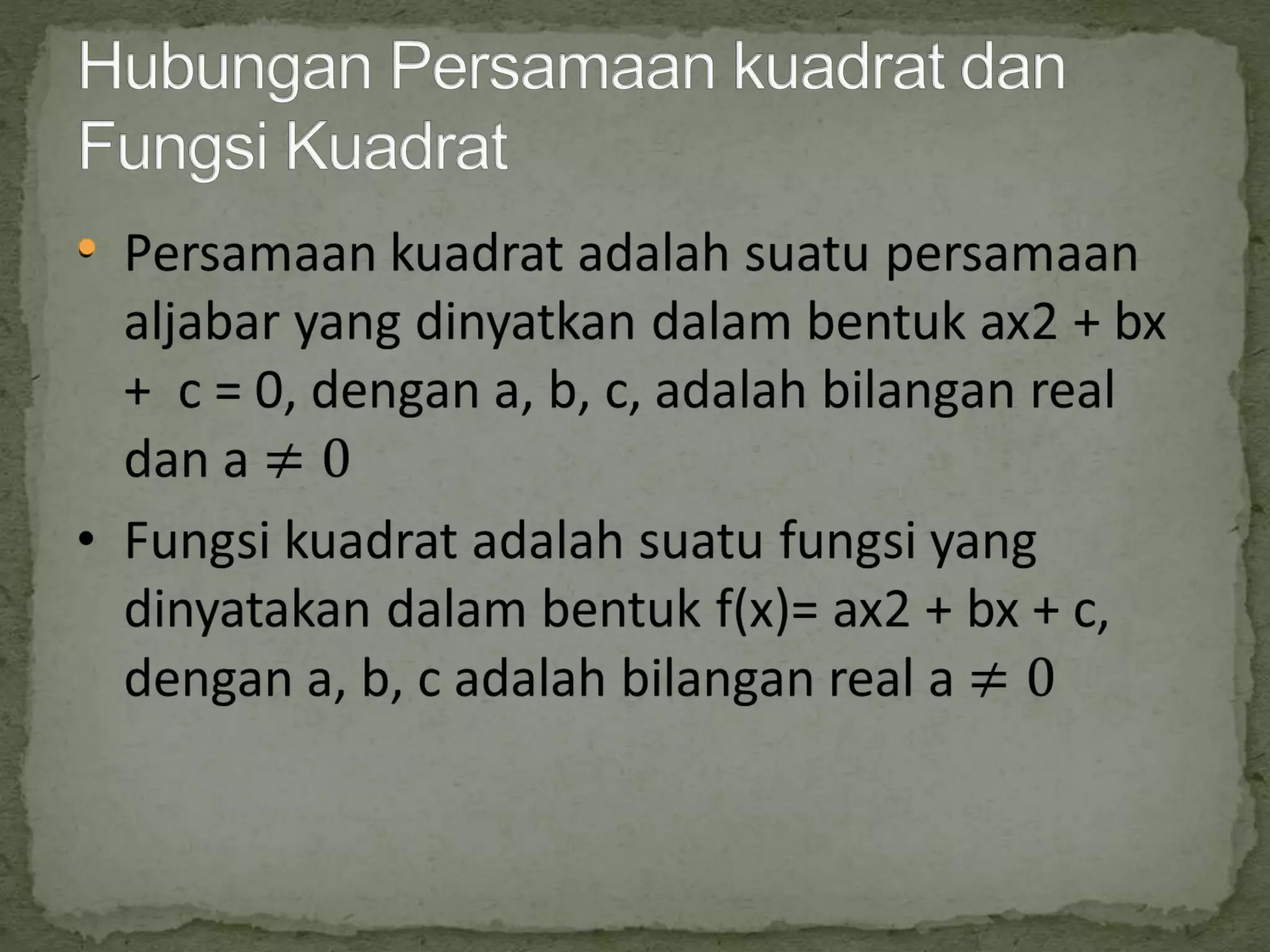 Ringkasan mtk x tkj 3 persamaan dan fungsi kuadrat | PPTX