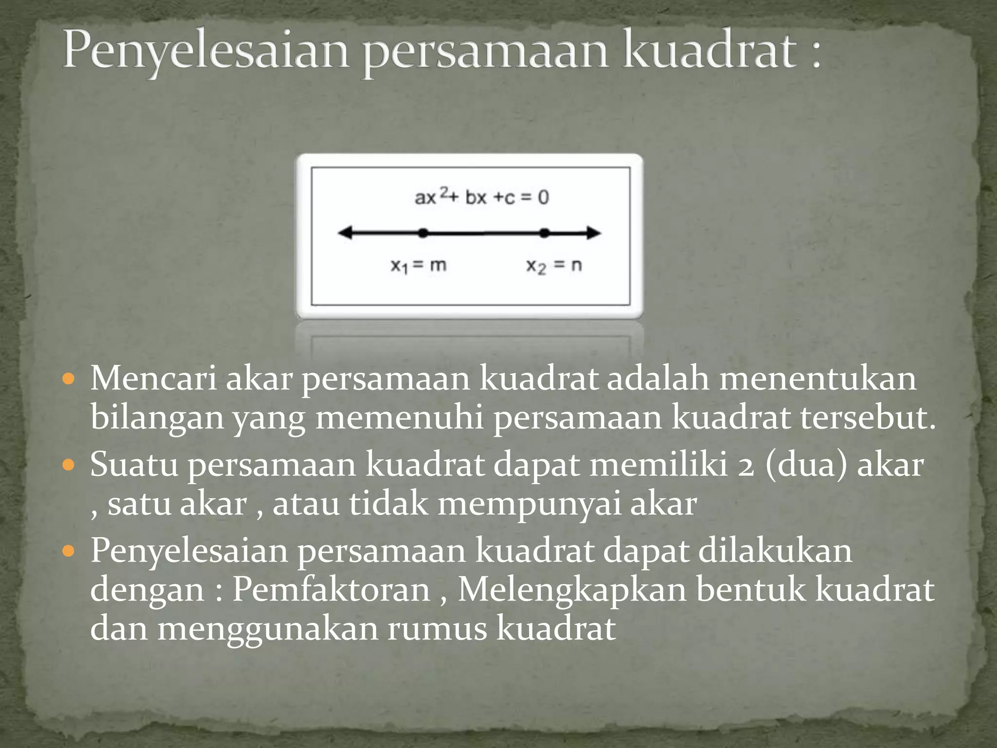 Ringkasan mtk x tkj 3 persamaan dan fungsi kuadrat | PPTX