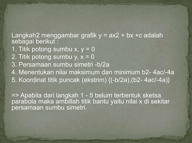 Ringkasan mtk x tkj 3 persamaan dan fungsi kuadrat | PPTX