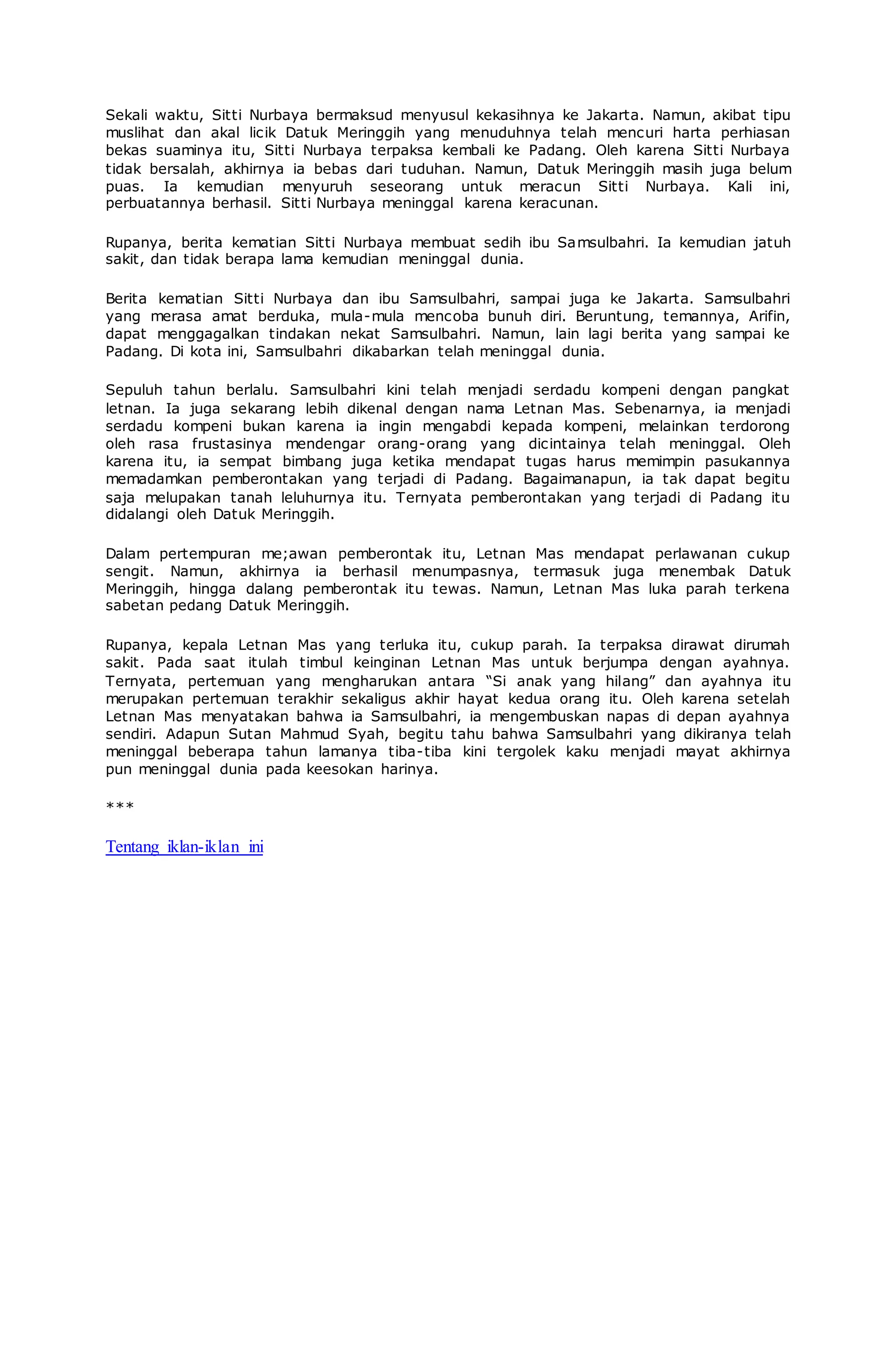 Ringkasan novel | DOCX