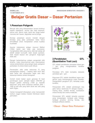 Ringkasan perkuliahan semester 2 genetika tumbuhan (bagian 5) | PDF