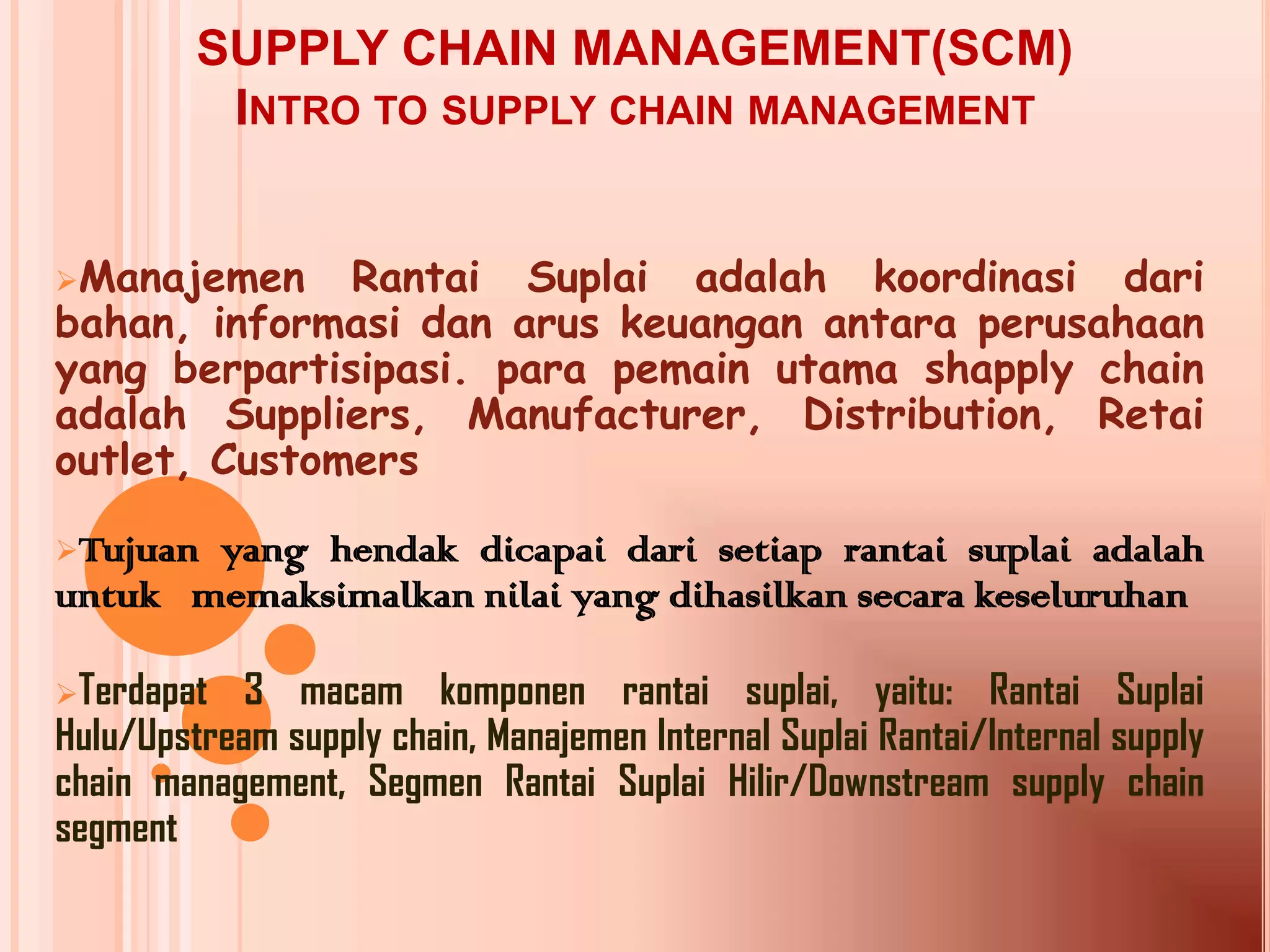 Intro to Supply Chain Management | PPT