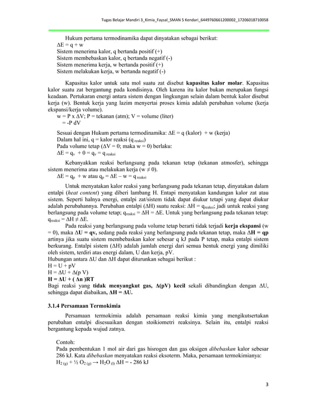Ringkasan termokimia, laju dan kesetimbangan kimia.doc