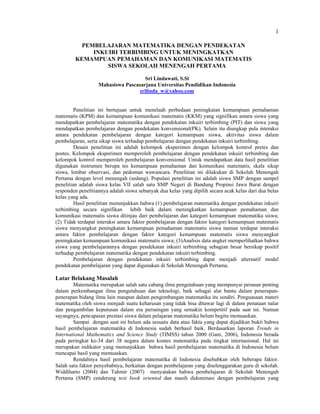 Pembelajaran Matematika dengan Inkuiri Terbimbing | PDF