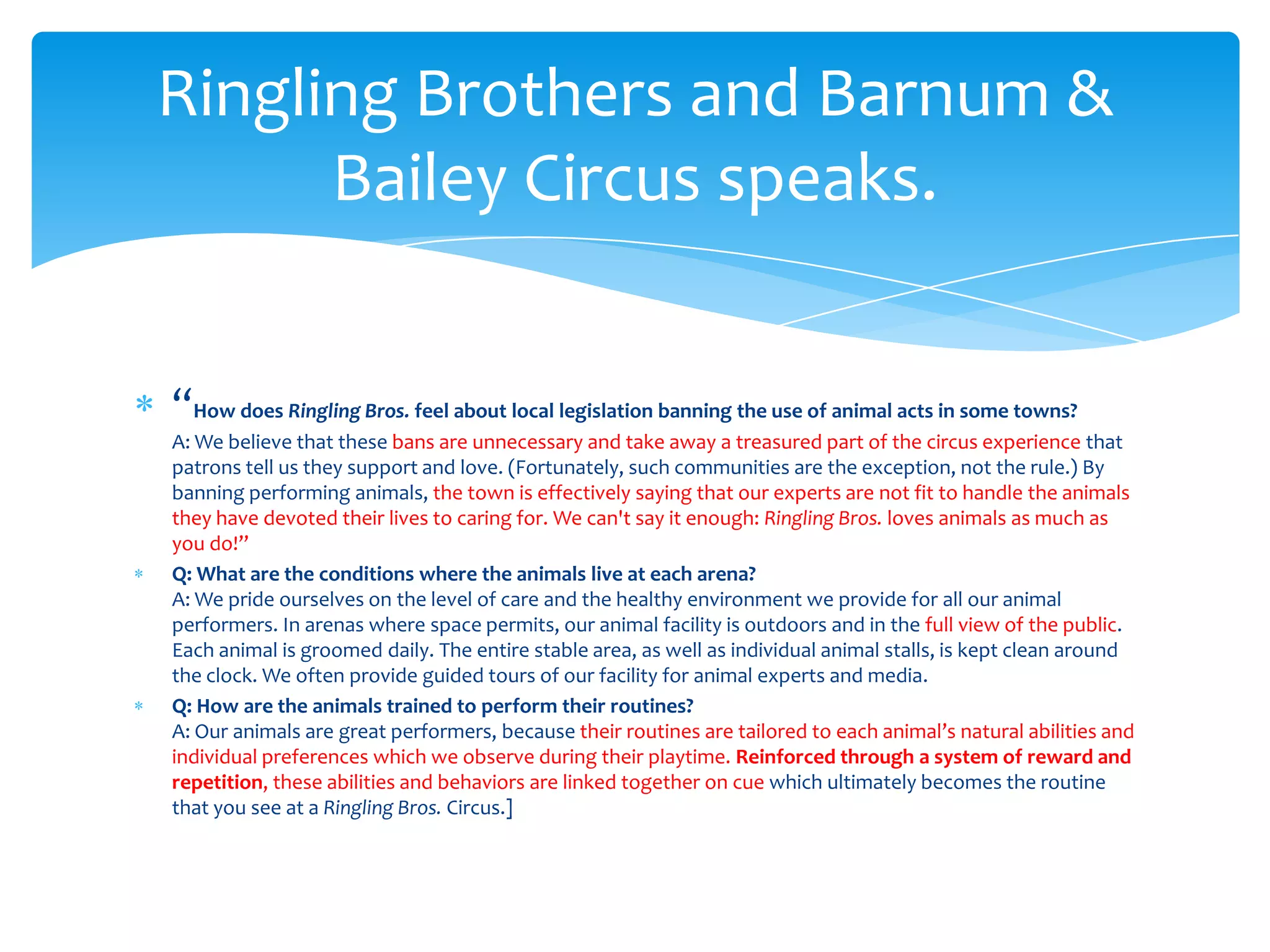 Ringling Bros. Barnum & Bailey | PPTX